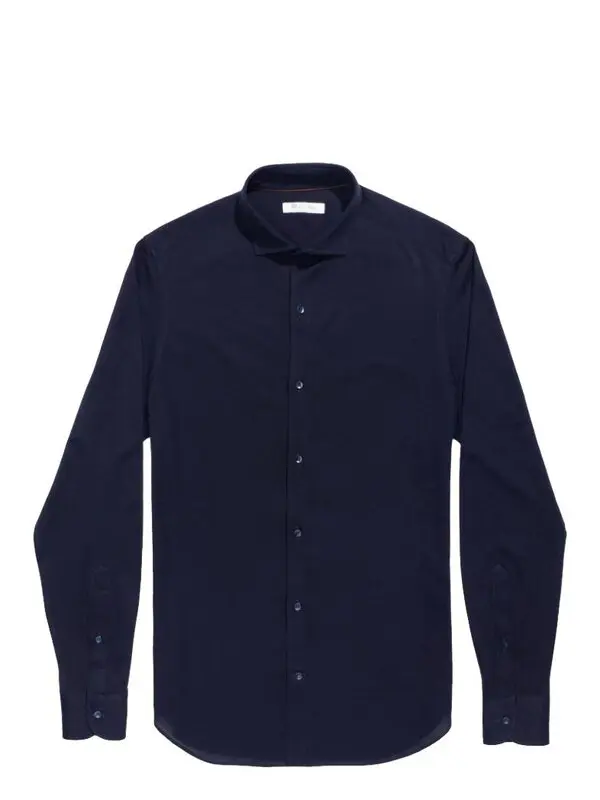 Loro Piana Navy Blue Classic Button Shirt - Black