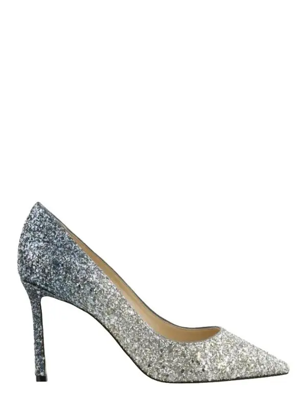 JIMMY CHOO Romy 85 Sequined Pointed Toe High Heels - Gray