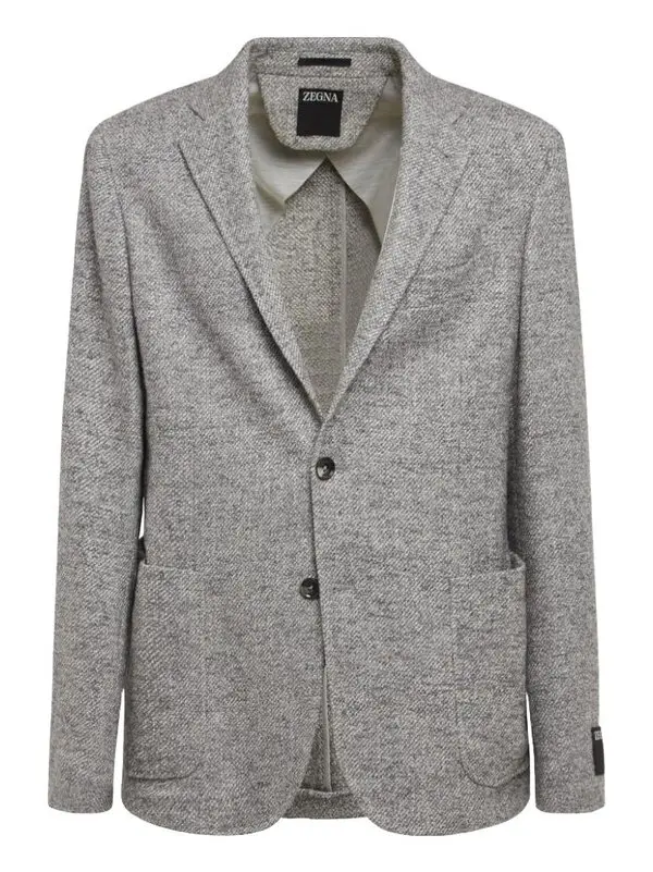Zegna Textured Single-breasted Blazer - Gray