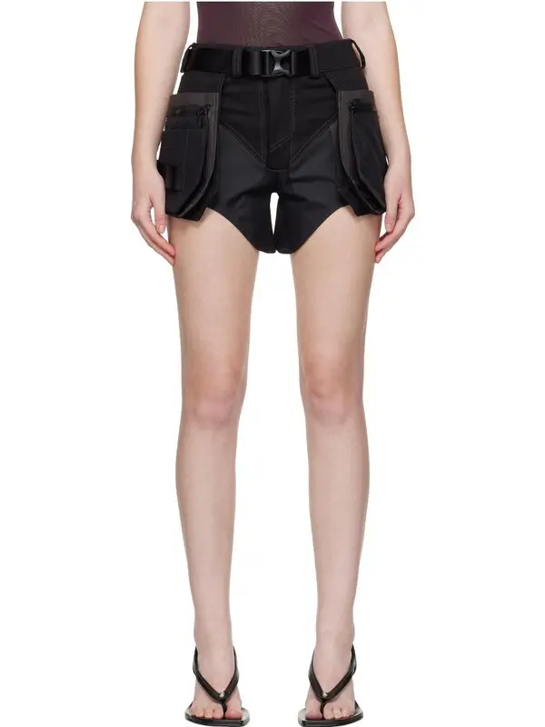 MUGLER Low-rise Cargo Shorts - Black