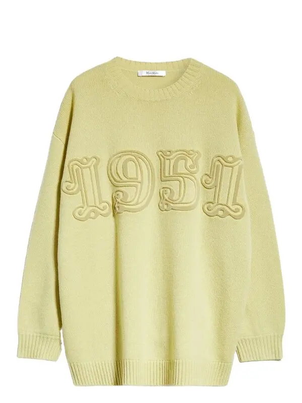 Max Mara Wool And Cashmere Interwoven Letter Pullover - Nude