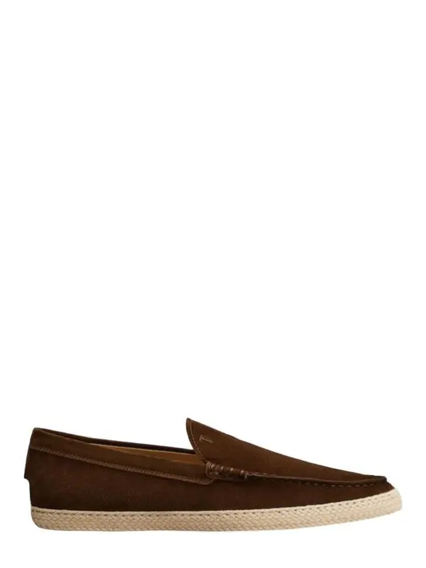 TOD'S Almond Toe Slip-on Loafers - Brown