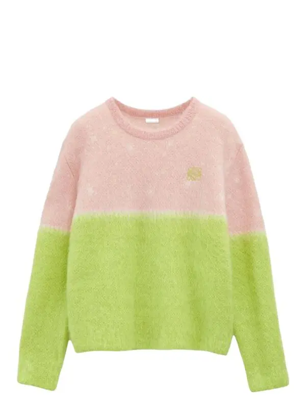 Loewe Embroidered Crewneck Jumper - Pink/yellow