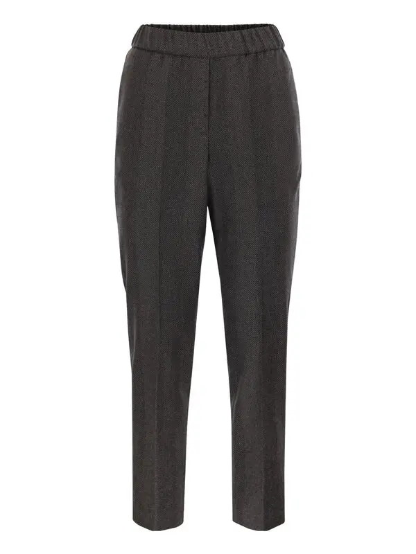 Peserico Elasticated Waistband Tailored Pants - Black