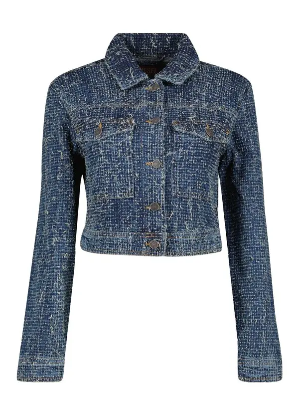 DIESEL® Cropped Denim Jacket - Medium Blue