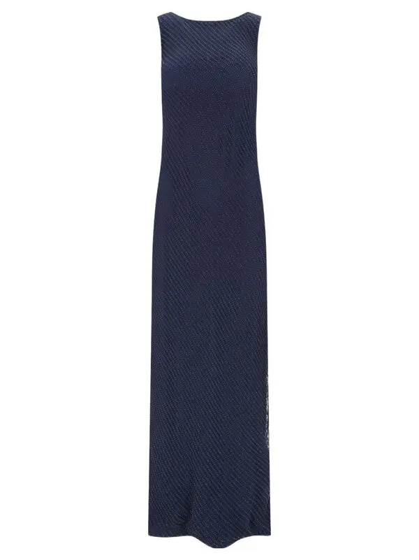 Polo Ralph Lauren Lauren Ralph Lauren Beaded Sleeveless Gown - Navy Blue