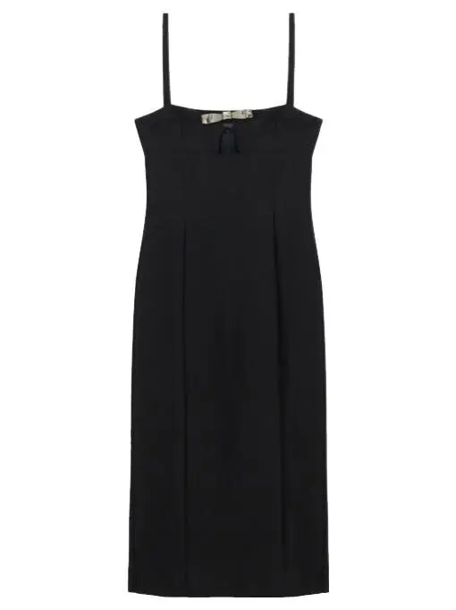 Blumarine Bow Embellished Midi Dress - Black