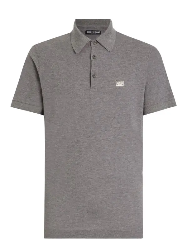 Dolce & Gabbana Dolce Gabbana Logo Tag Polo Shirt - Gray