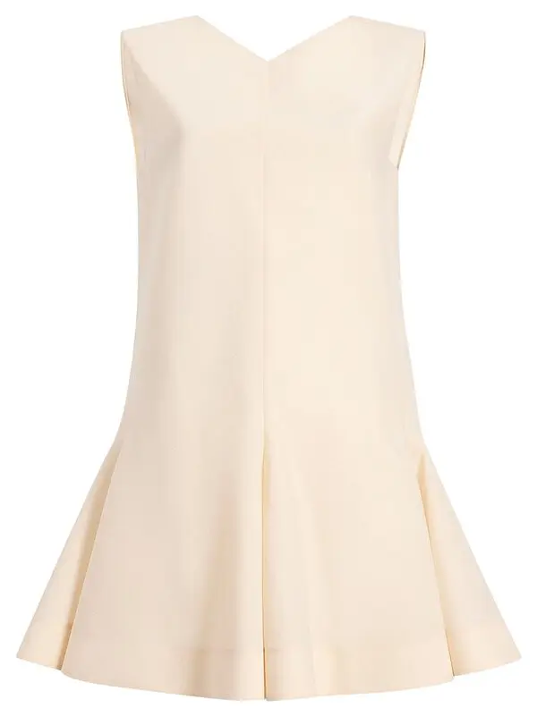 Khaite Mel V-neck Sleeveless Mini Dress - Nude