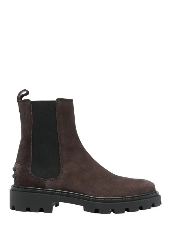 TOD'S Round Toe Elasticated Ankle Boots - Black