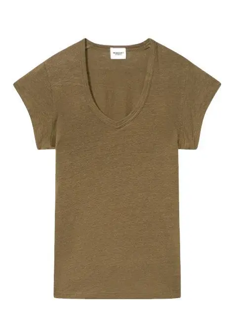 Isabel Marant Étoile Zankou V-neck T-shirt - Deep Khaki