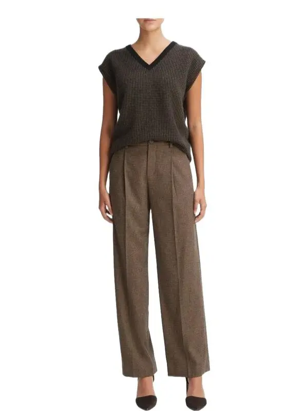 Vince Pleated Wool Trousers - Black