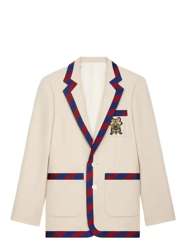 Celine Blason Classic Jacket In Cashmere Wool - Nude