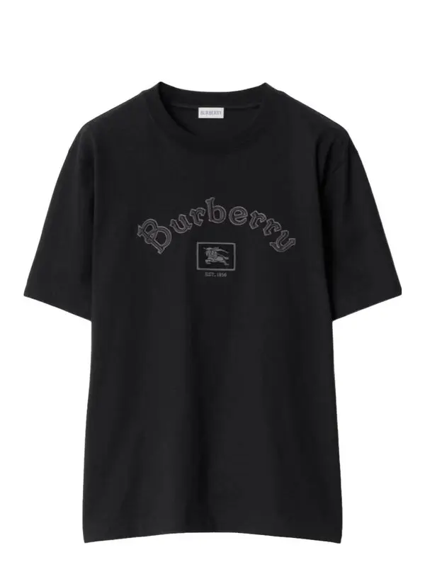 Burberry Gothic Logo Crewneck T-shirt - Black