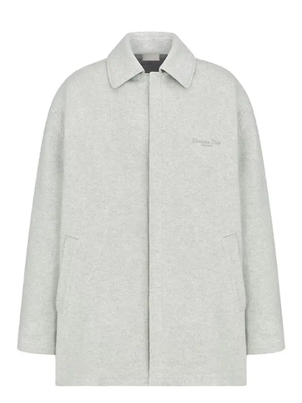 Dior Knit Coat With Zipper Opening - White
