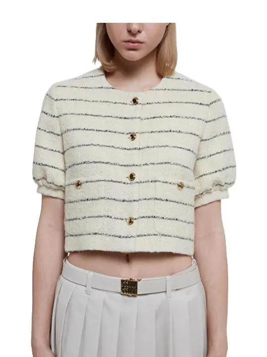 Miu Miu Striped Wool Button-up Casual Jacket - Multicolor