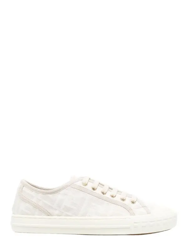 Fendi Ff Motif Low-top Sneakers - White
