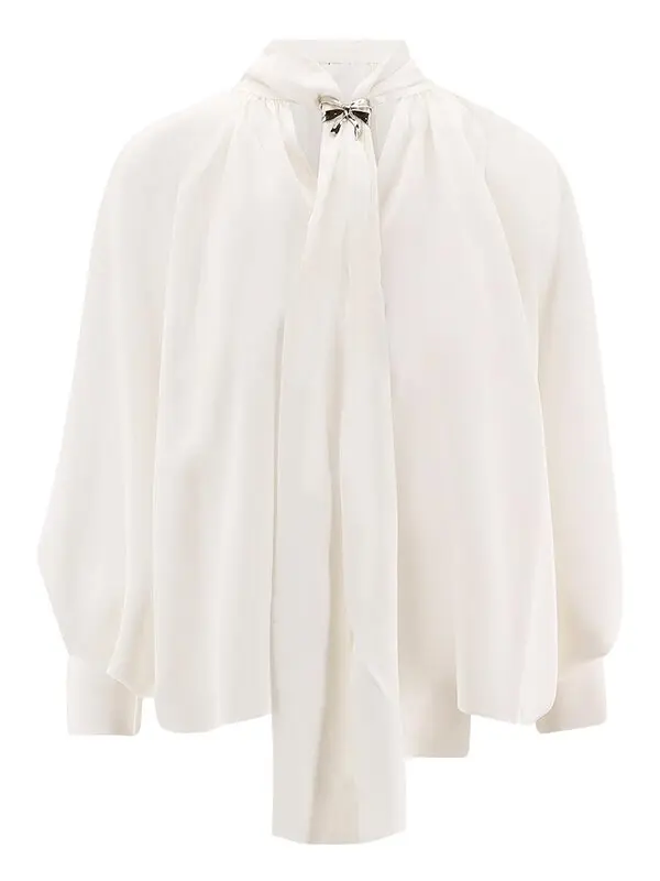 Max Mara Bow-detail Silk Top - White