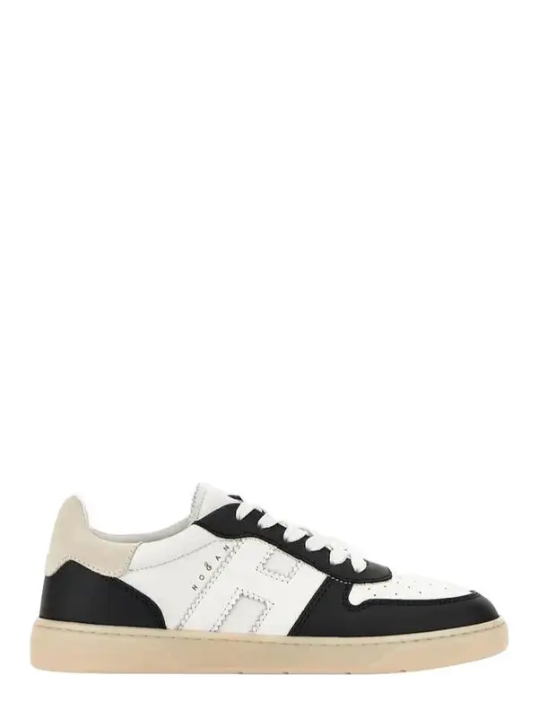 Hogan Leather And Suede Sneakers - Black White