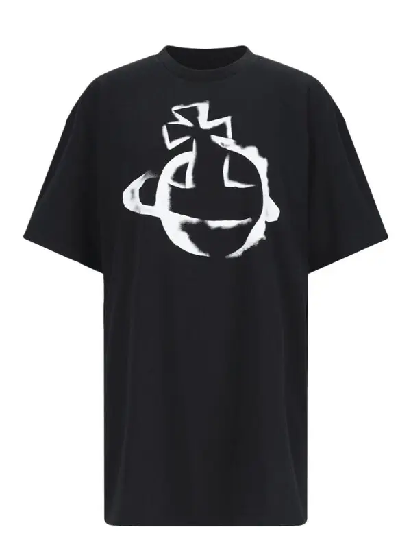 VIVIENNE WESTWOOD Orb Logo Print Crewneck T-shirt - Black