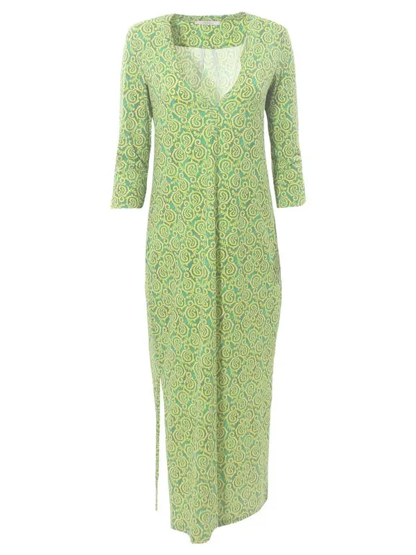 Malìparmi Printed Jersey Kaftan Dress - Green