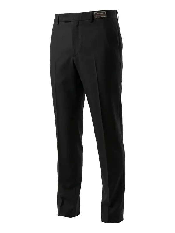 Gucci Logo Patch Tailored Trousers - Black