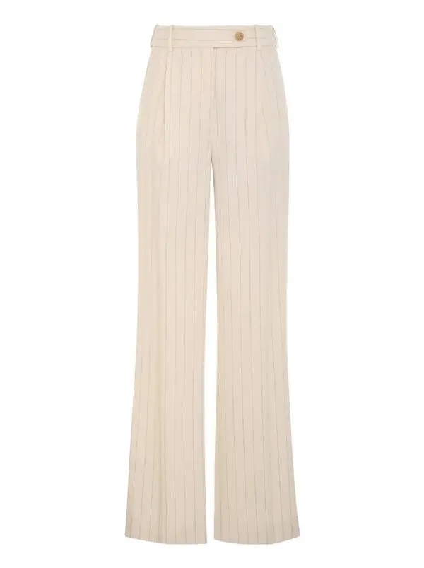 Zimmermann Pinstriped Pleated Trousers - Nude