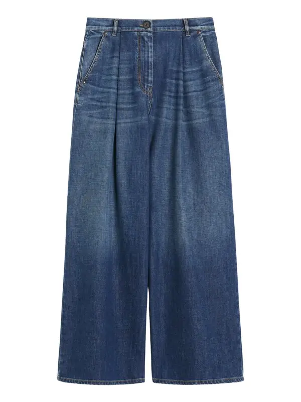 Max Mara Wide-leg Denim Jeans - Navy
