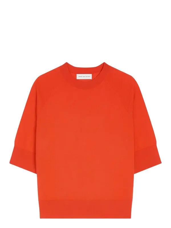 Dries Van Noten Merino Knit Top - Light Red