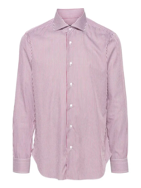 BARBA NAPOLI Striped Shirt - Red White