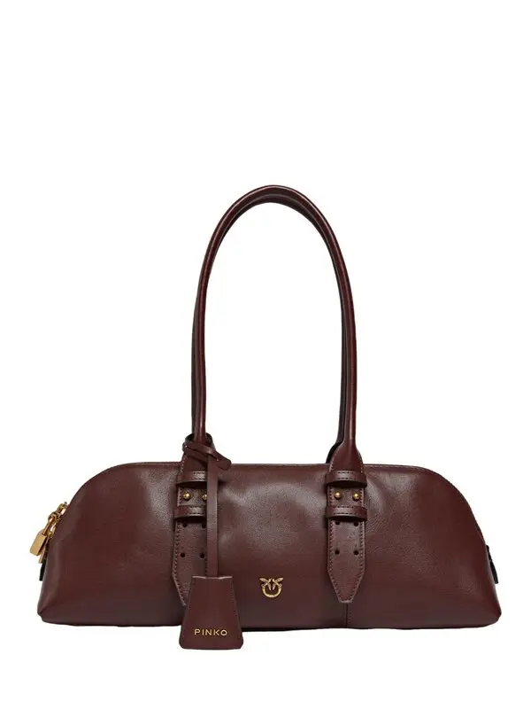 Pinko Logo Plaque Shoulder Bag - Red