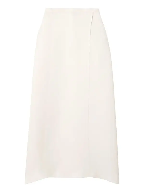 Khaite Flanged Detail Midi Skirt - Chalk