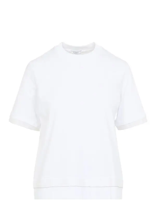 Peserico Embellished Hem T-shirt - Natural White
