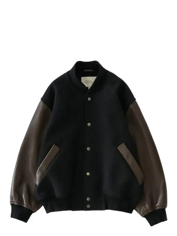 Studio Nicholson Long Sleeve Bomber Jacket - Black