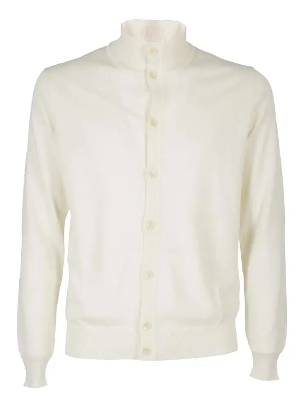 KANGRA Button-up Knit Cardigan - White
