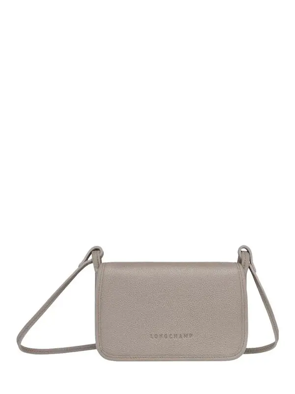 Longchamp Logo Debossed Crossbody Bag - Gray