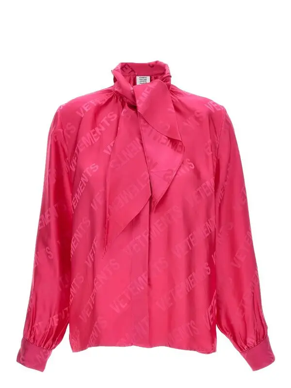 Vetements Long Sleeve Lace-up Shirt - Red
