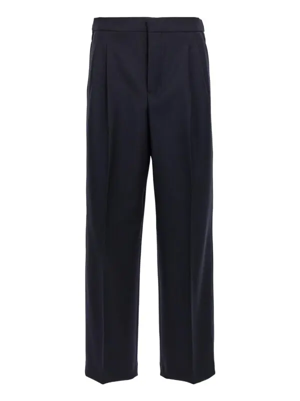 Ami Tailored Wide-leg Trousers With Pin Buckles - Black