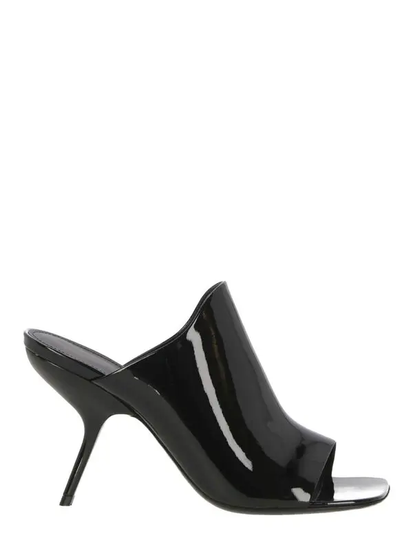 FERRAGAMO Era Embossed Logo Square Toe High-heeled Sandals - Black