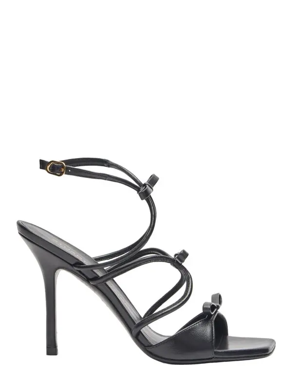STUART WEITZMAN 100mm Tully Bow Detail Stiletto Sandals - Black