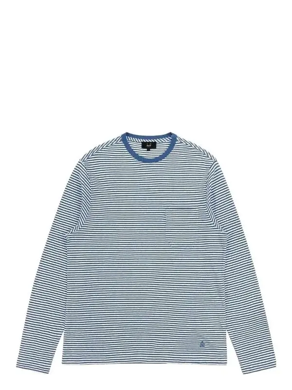 Dunhill Logo Round Collar Long-sleeved T-shirt - Blue