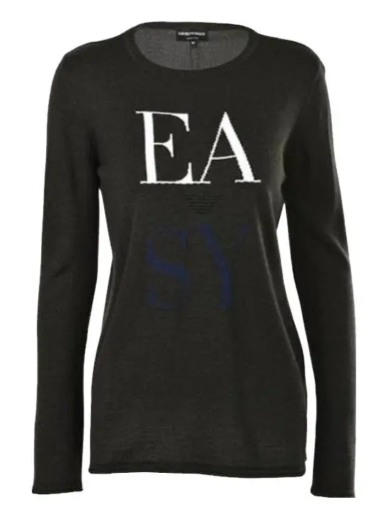 Emporio Armani Long Sleeve Logo Sweater - Black