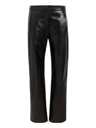 Khaite Panelled Straight-leg Leather Trousers - Black
