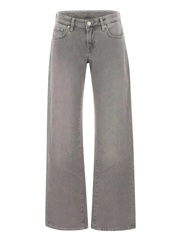 7 For All Mankind Low-rise Straight Leg Jeans - Grey