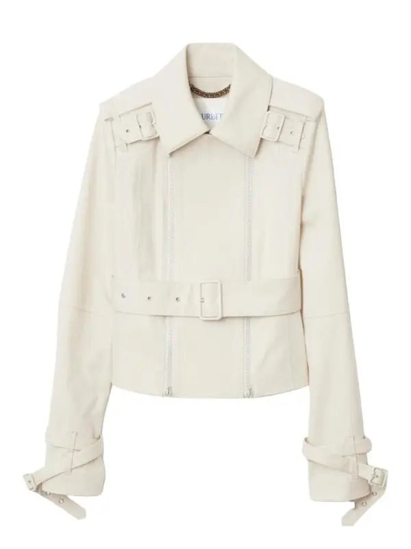 Burberry Belted Waist Zipped Trench Coat - Sail