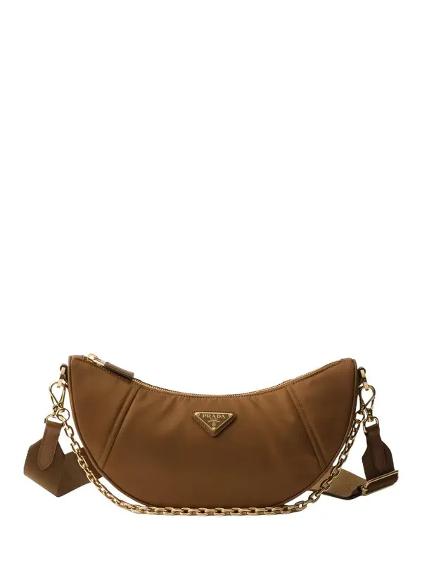 Prada Re-nylon Demi-lune Shoulder Bag - Brandy
