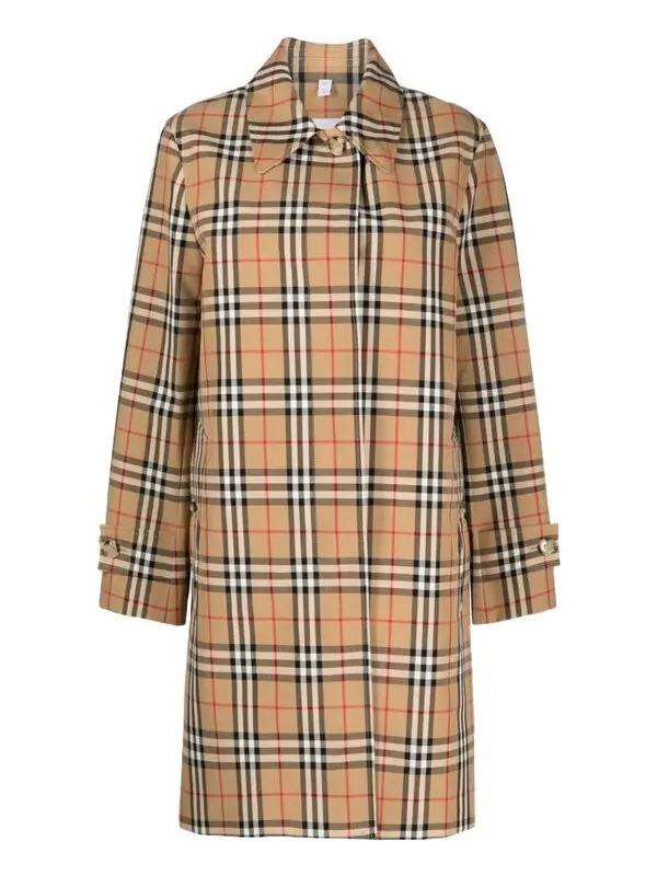 Burberry Plaid Check Pattern Tailored Jacket - Nude