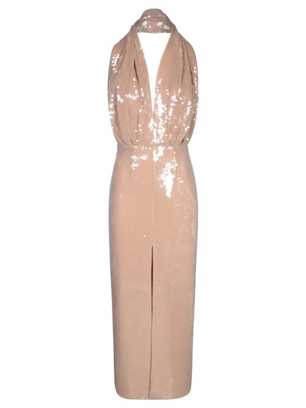 16Arlington Halter-neck Midi Dress - Nude