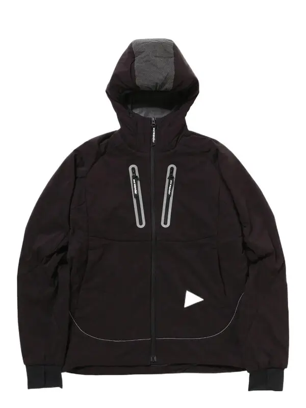 AND WANDER Hooded Casual Jacket - Black