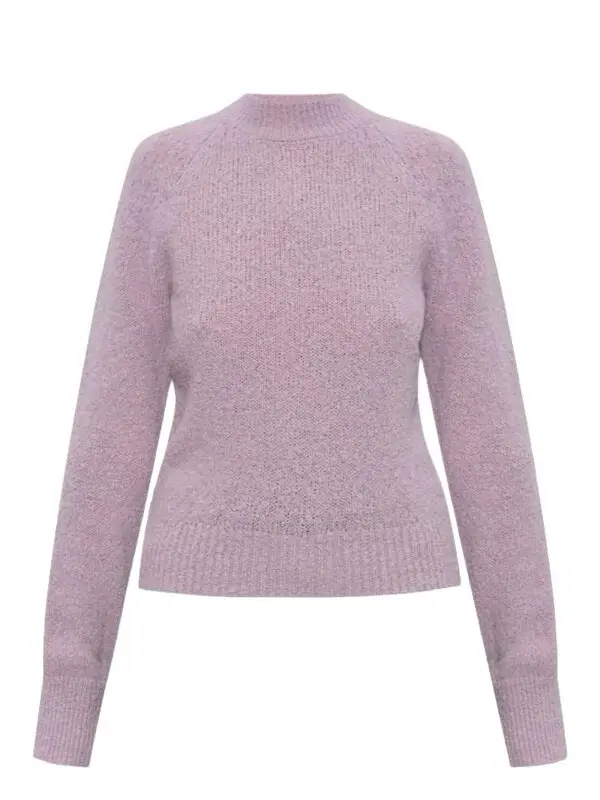 Dries Van Noten Long Sleeve Mock Neck Sweater - Purple